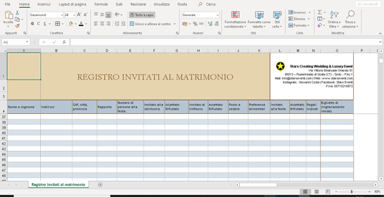 Scarica foglio excel Registro Invitati Matrimonio - Wedding blog ...